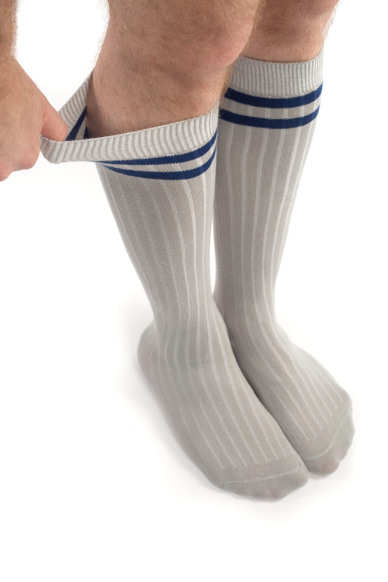 SERICI 4 x Mens Knee High Cotton Striped Socks | Over the Calf Socks | Dress Socks | Size 9-11