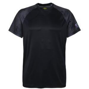 umbro men's pro training graphic sleeve jersey tee, black/periscope, medium