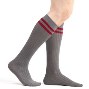 SERICI 4 x Mens Knee High Cotton Striped Socks | Over the Calf Socks | Dress Socks | Size 9-11