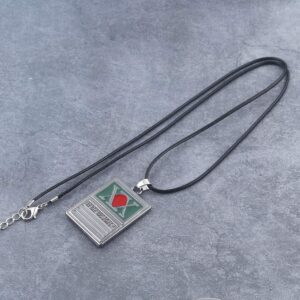 HxH Themed Hunter License Keychain Necklace Set - Hunter Killua GON Anime Key Chain - Halloween Cosplay Gifts for Women Men