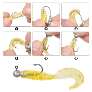 AMYSPORTS Bass Saltwater Jig Head Hooks Freshwater Sharp Jig Hooks Lead Round Ball Fishing Jigs Lead 25pcs 1/4oz