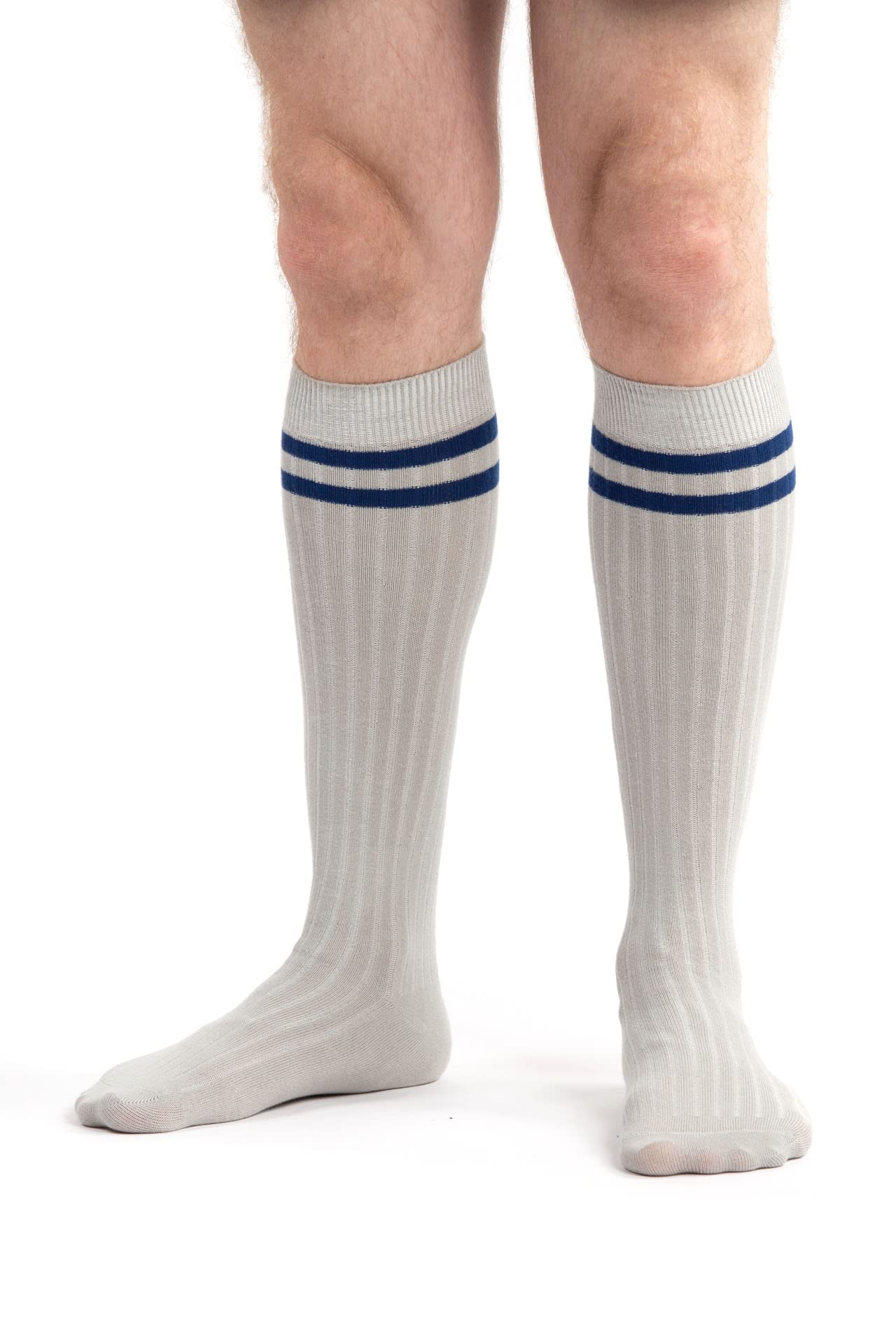 SERICI 4 x Mens Knee High Cotton Striped Socks | Over the Calf Socks | Dress Socks | Size 9-11