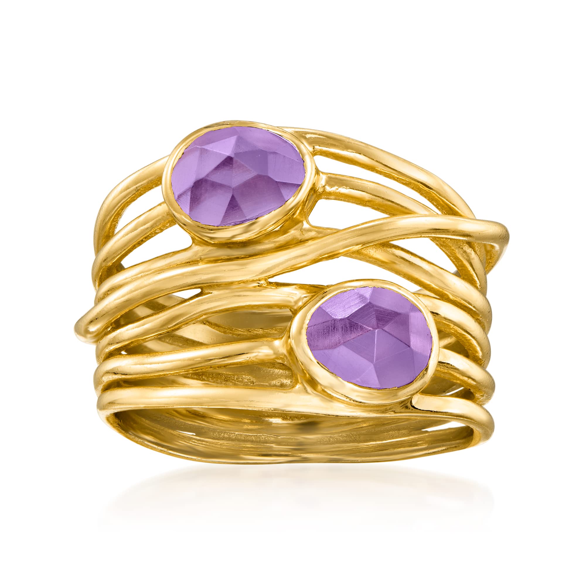 Ross-Simons Gemstone Highway Ring in 18kt Gold Over Sterling