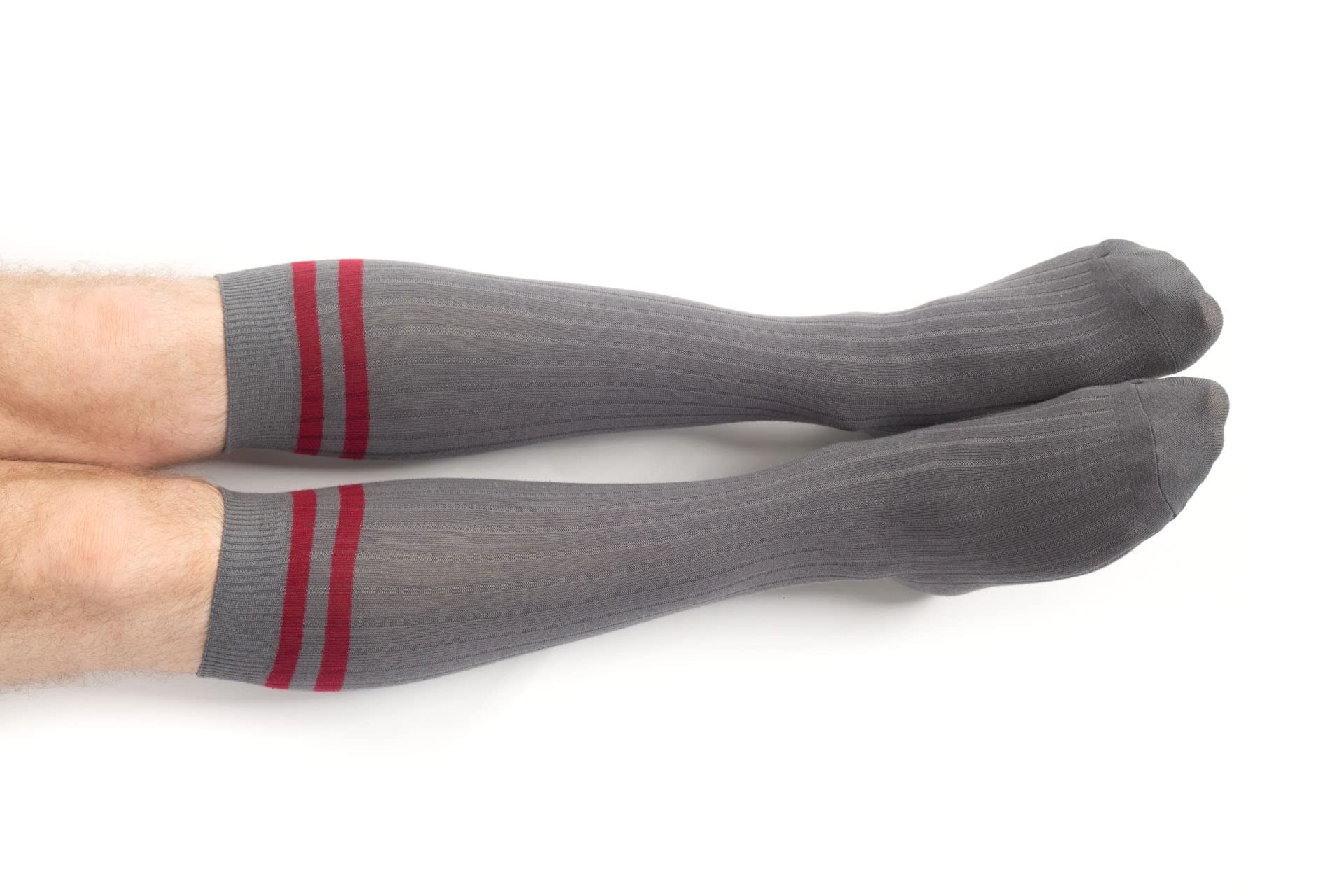 SERICI 4 x Mens Knee High Cotton Striped Socks | Over the Calf Socks | Dress Socks | Size 9-11