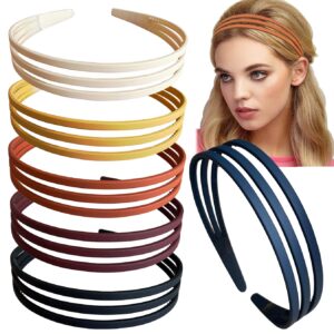 set of 6 thin plastic headbands for girls women with small head tooth fashion solid hair headbands hair accessories