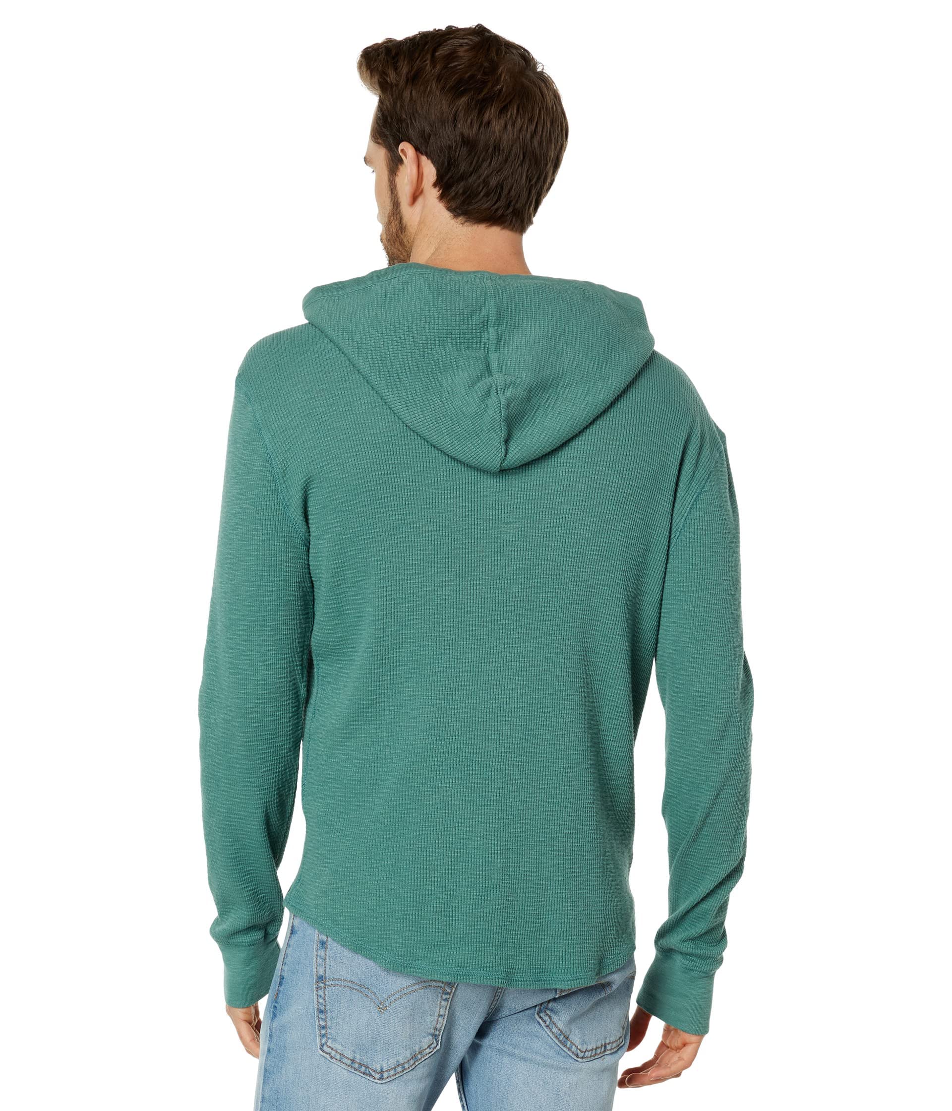 Lucky Brand Garment Dye Thermal Hoodley Sea Pine XL