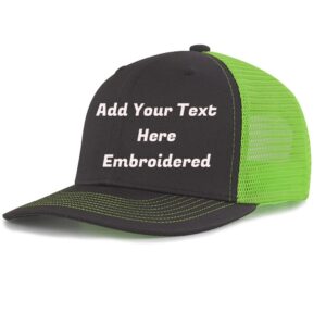 custom embroidered trucker hats for men adjustable snapback mesh cap great for outdoors baseball cap gray/green