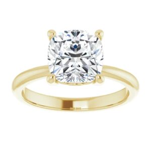 3 ct cushion cut engagement ring solitaire engagement ring handmade gifts moissanite classic 10k 14k 18k solid yellow gold