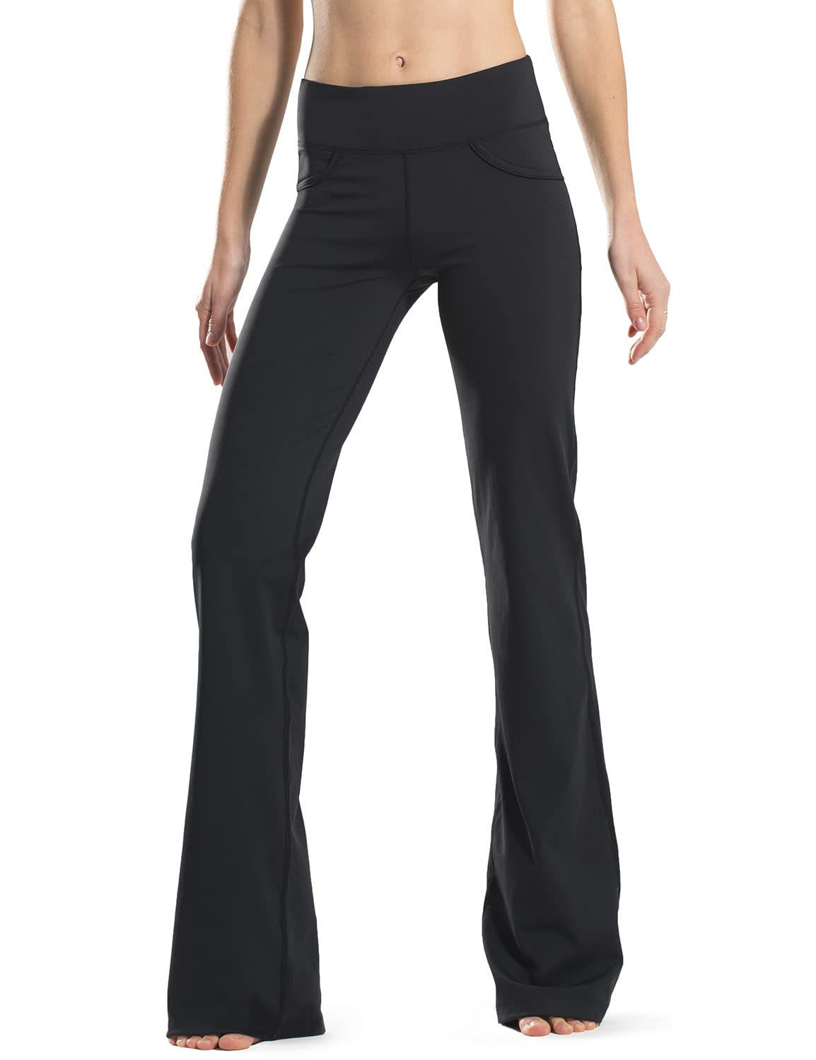 Safort 28" 30" 32" 34" Inseam Regular Tall Bootcut Yoga Pants, 4 Pockets, UPF50+, 31 Inseam, Black, XXXL