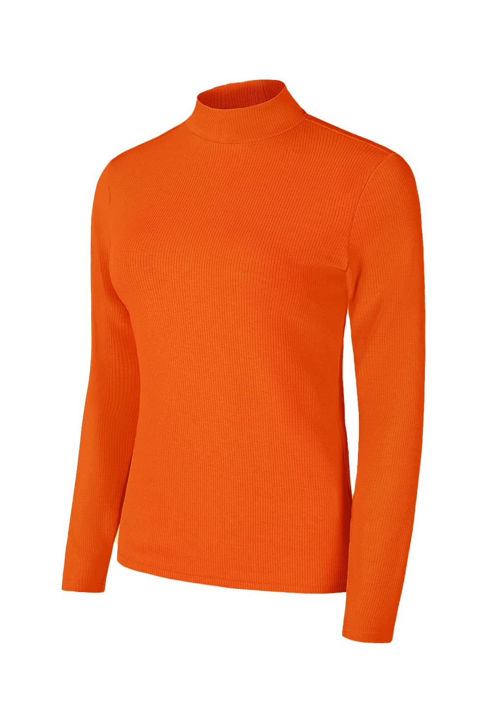 YumiDay Mock Turtleneck Base Layer Women(Orange,XL)