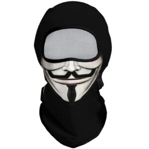 obacle balaclava face mask men women ski hunting cycling (men with white gray face smile)