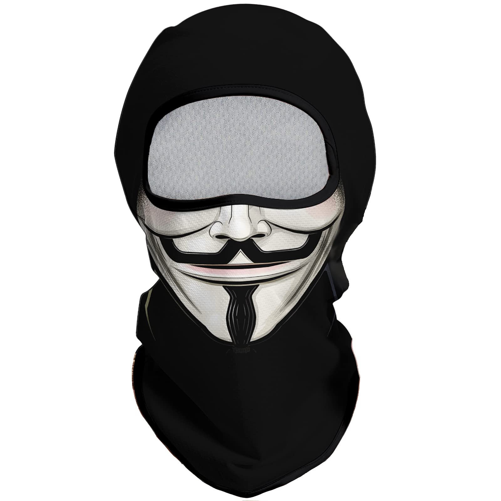 Obacle Balaclava Face Mask Men Women Ski Hunting Cycling (Men with White Gray Face Smile)