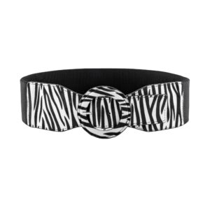 chic diary elastic waist belt for women zebra print wide cinch belt stretchy waistband