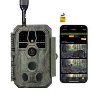 gardepro x50 cellular trail camera, full video preview, no-glow ir, at&t & t-mobile, game cameras with 32mp h.265 1296p, 0.1s trigger speed, 100ft night vision