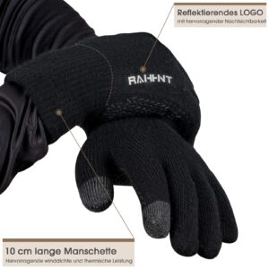 Rahhint Wool Winter Gloves Men Women Fleece Lined Knit Gloves with Touchscreen Fingers Insulated Gloves Keep Hand Warm Gift