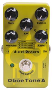 aural dream oboe tone a synthesizer guitar effect pedal includes oboe,oboe horn 16',oboe horn 8' and oboe horn 4'with vibrato module,true bypass.