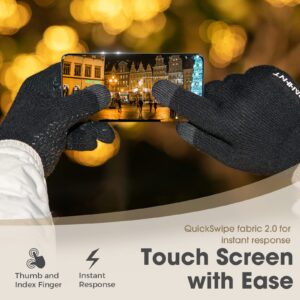 Rahhint Wool Winter Gloves Men Women Fleece Lined Knit Gloves with Touchscreen Fingers Insulated Gloves Keep Hand Warm Gift