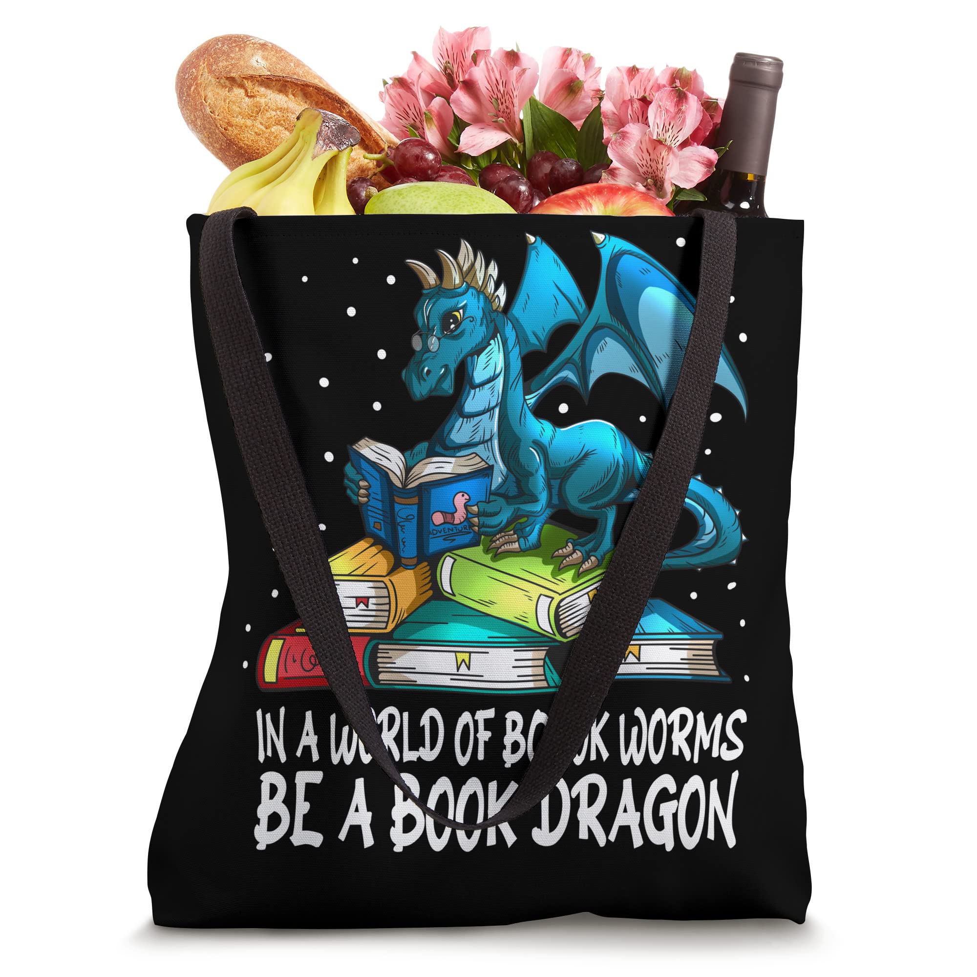 Read Book Books In A World Of Book Worms Be A Book Dragon Tote Bag