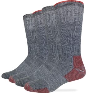 Carolina Ultimate Mens Merino Wool Blend Work Boot Socks 4 Pair Pack (as1, alpha, l, regular, regular, Black/Red, Large)