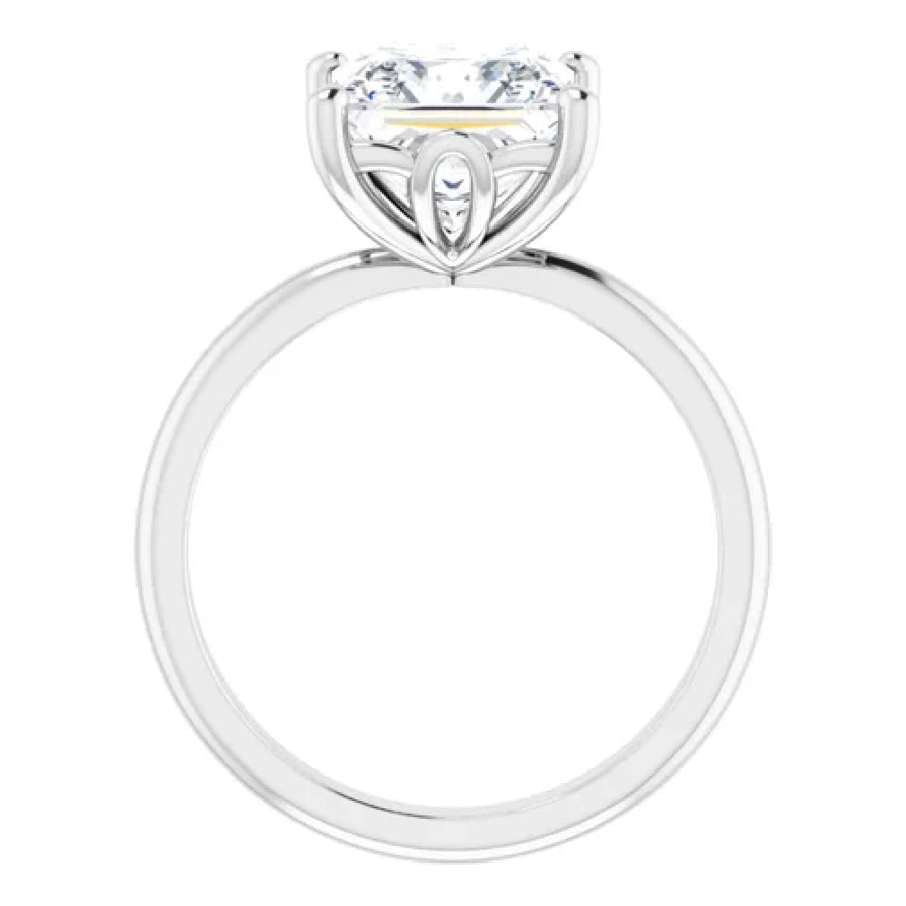 Moissanite Engagement Ring 3 Carat Princess, Handmade 925 Silver, 10K/14K/18K Solid Gold, Solitaire Ring, Bridal Wedding Gifts for Women, Anniversary Ring, VVS1, Colorless (925 Silver (White Gold Plated))