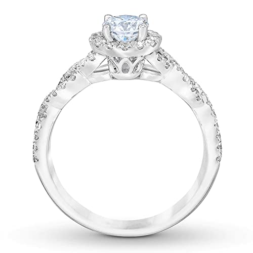 1 Carat Round Cut Bridal Set Moissanite Engagement Rings for Women Platinum Plated Silver Round Moissanite Rings -8.5