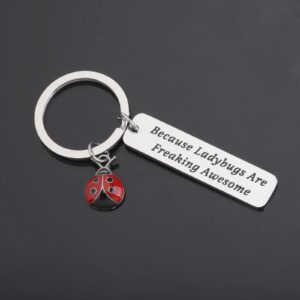 HOLLP Ladybug Jewelry Lady Beetle Gift Because Ladybugs Are Freaking Awesome Keychain for Gardener (Because Ladybugs)