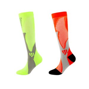 wetopkim compression socks for women & men (2 pairs) 20-30 mmhg best for athletic, running,flight travel,cycling(l/xl)