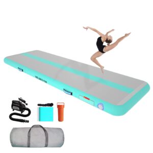 welandfun air mat tumble track 10ft/13ft/16ft/20ft inflatable gymnastics tumbling mat 4/6/8 inchs thickness mats for home use/gym/yoga/training/cheerleading/outdoor/beach/park wih electric air pump