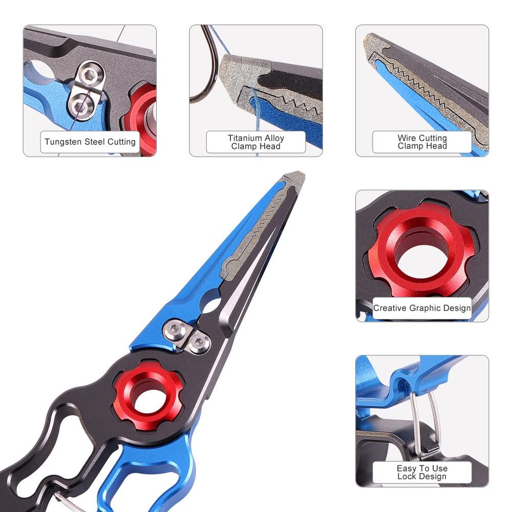 XIXIDIAN Fishing Pliers, Aluminum Alloy Fishing Gear, Fishing Tools & Accessories for Angler Friends or Family