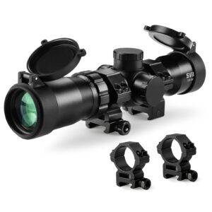 professional crossbow scope, 300-450fps(1.5-5x32), 20-100 yards high brightness and high definition red and green etched glass reticle, free 20mm mounts