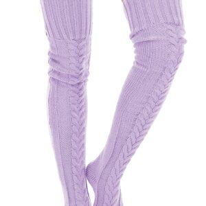 SherryDC Women's Cable Knit Thigh High Socks Winter Boot Stockings Extra Long Over Knee High Leg Warmers