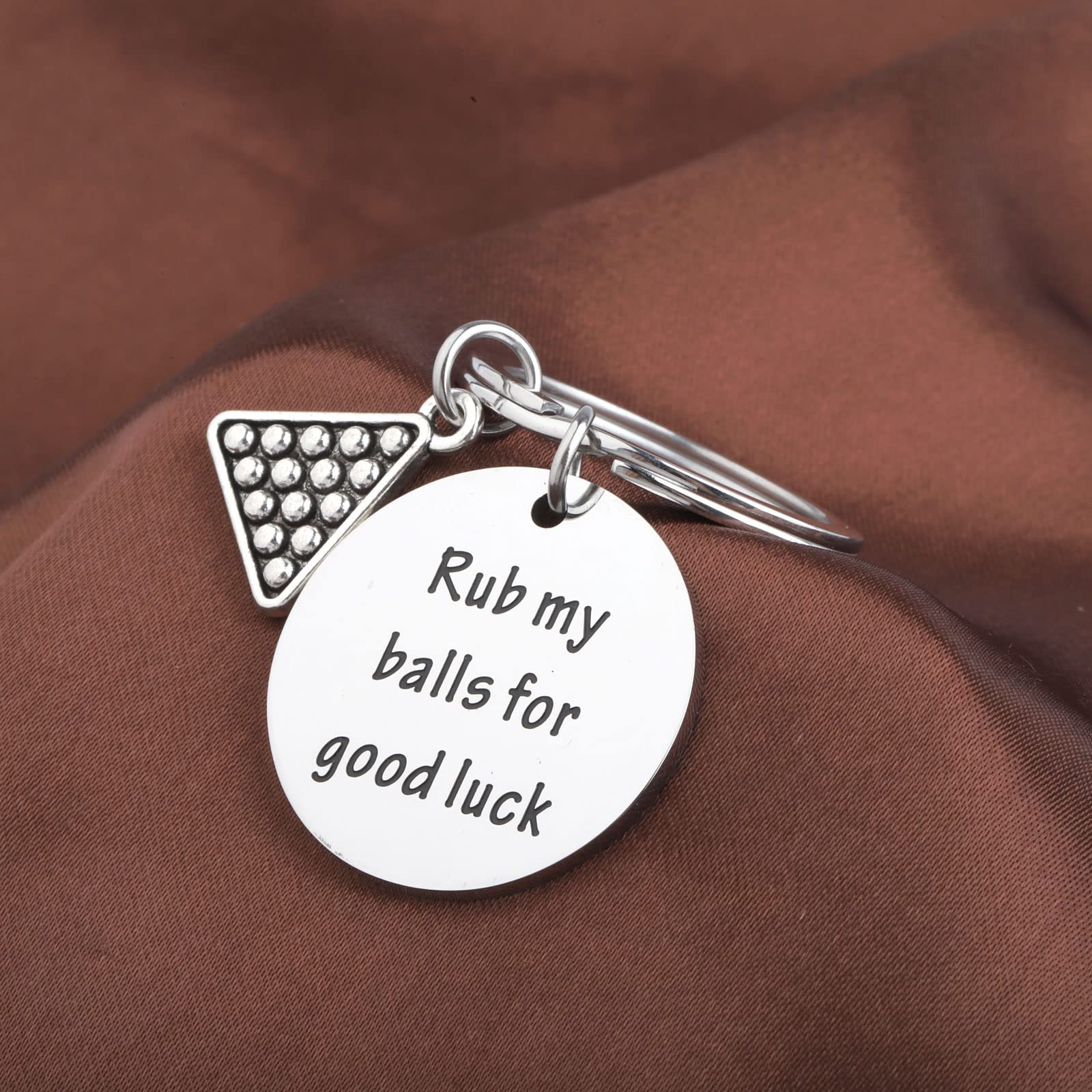 HOLLP Billiards Jewelry Pool Balls Gift Rub My Balls for Good Luck Keychain Women Man (Rub my balls for good luck)