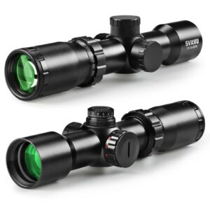 Professional Crossbow Scope, 300-450FPS(1.5-5x32), 20-100 Yards High Brightness and high Definition Red and Green Etched Glass Reticle, Free 20mm mounts