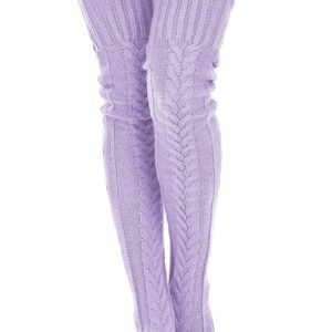 SherryDC Women's Cable Knit Thigh High Socks Winter Boot Stockings Extra Long Over Knee High Leg Warmers