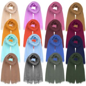 jiuguva 16 pcs women soft scarf shawl lightweight long scarf women's scarves and wraps travel shawl for the whole season, 16 colors