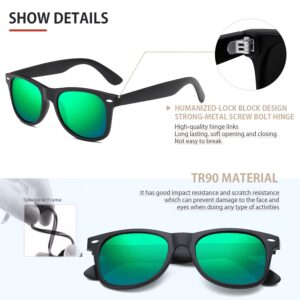 FEIDUSUN Sunglasses Men Polarized Sunglasses for Mens and Womens,Black Retro Sun Glasses Driving Fishing UV Protection