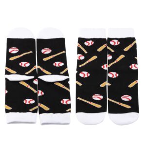 MBMSO Sport Theme Dress Socks Soccer Basketball Volleyball Tennis Baseball Socks Player Team Gifts for Sport Lover Socks (1 Pair Baseball Socks)