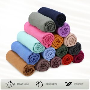 Jiuguva 16 Pcs Women Soft Scarf Shawl Lightweight Long Scarf Women's Scarves and Wraps Travel Shawl for the whole Season, 16 Colors