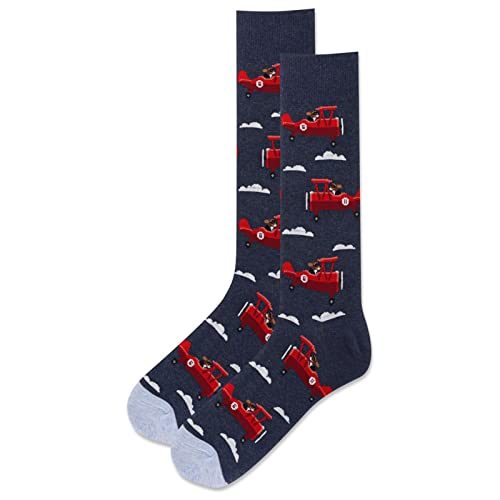 Hot Sox Men's Aviator Pup Socks 1 Pair, Denim Heather, Men's 10-13 Shoe