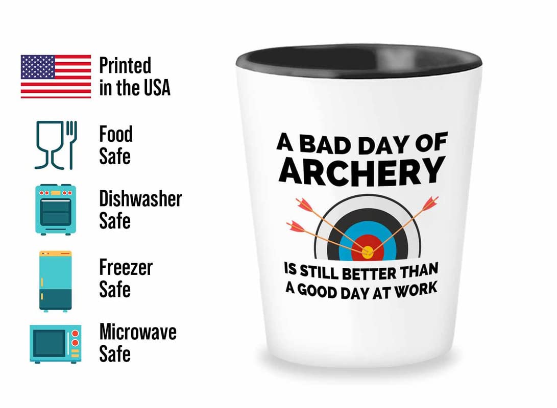 Archery Shot Glass 1.5oz - A bad day of archery - Archery Shot Trainer Crossbow Compound Bow Hunting Arrow