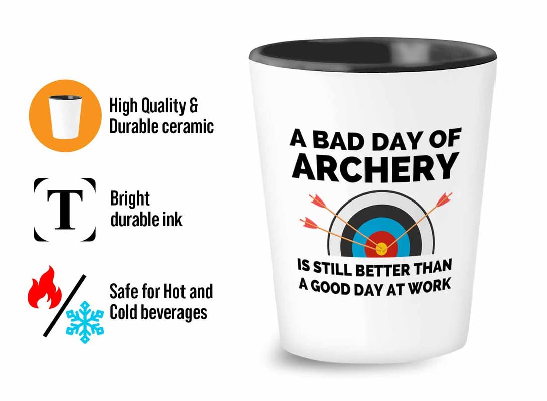 Archery Shot Glass 1.5oz - A bad day of archery - Archery Shot Trainer Crossbow Compound Bow Hunting Arrow