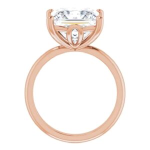 5 CT Princess Wedding Set Rings For Women Antique Promise Rings Handmade Gifts Solitaire Cut Engagement Ring 10K 14K 18K Solid Rose Gold