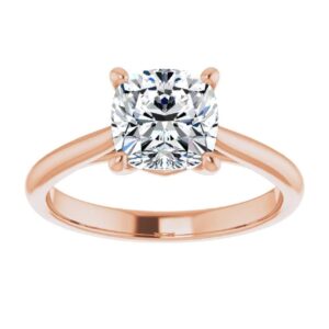 925 silver, 10k/14k/18k solid gold moissanite engagement ring, 3 ct cushion cut handmade solitaire ring, wedding ring for women/her anniversary propose gifts, vvs1 colorless (925 silver (rose gold plated))