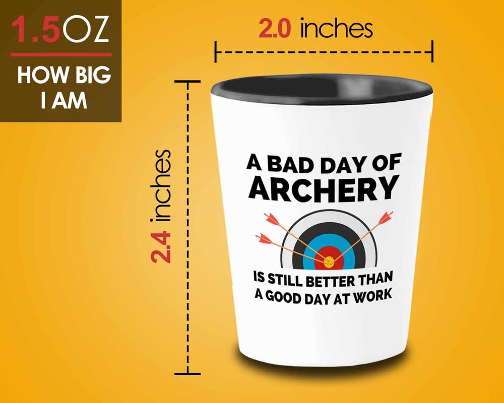 Archery Shot Glass 1.5oz - A bad day of archery - Archery Shot Trainer Crossbow Compound Bow Hunting Arrow