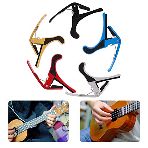 ERINGOGO 10 Pcs Guitar Capo Guitar Tuner Mandolin Capo Ukulele Tuner Violin Capo Bass Capo Guitar Accessories Ukulele Accessories Capo for Acoustic Guitar Bass Shaker Metal Classical Banjo