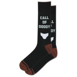 hot sox men's call of doody socks 1 pair, black, men's 10-13 shoe