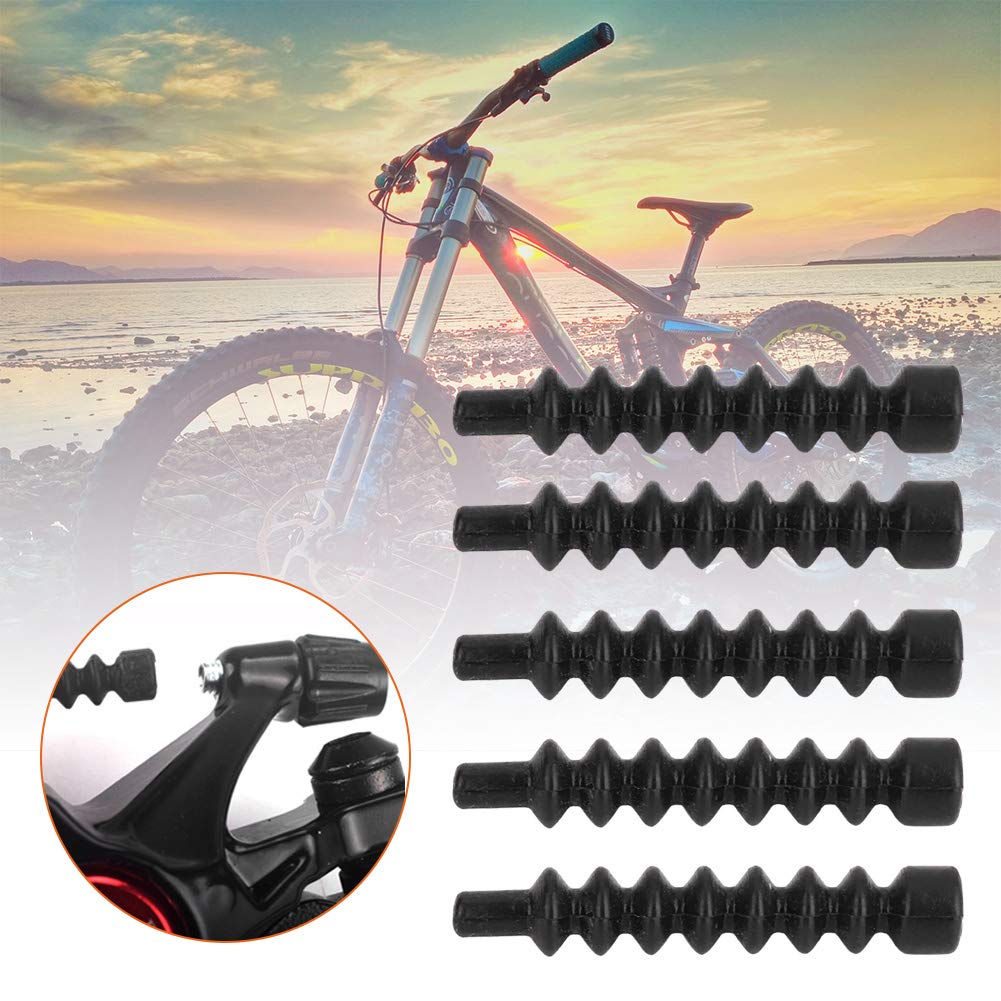 Hapivida 5PCS Bike V Brake Boot, Bike V Brake Noodle Cable Guide Pipe Rubber Boot Protective Hose Sleeve Cover Replacement for Folding Bicycle Mountain Bike