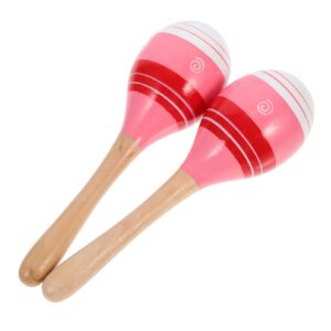 eringogo maracas 2 pcs maracas hand painted, 8 wooden sand hammer rumba shakers for kids, latin hand percussion instrument, noisemaker party favors supplies