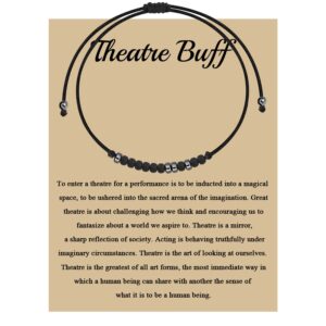 maofaed theatre morse code bracelet theatre nerd gift theatre musical lover gift drama teacher gift (theatre buff code br)