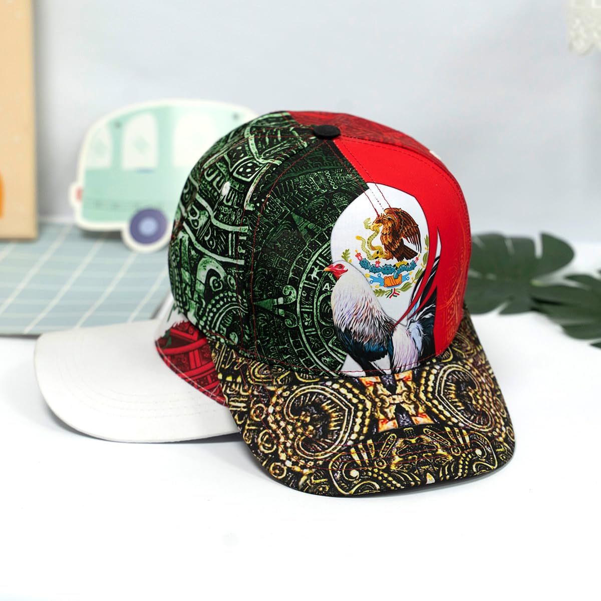 Hieprints Rooster Hat, Rooster Caps for Men Women, 3D Mexican Rooster Baseball Cap Snapback Gallo Chicken Cock Mexico Cap Hat (Mexico Rooster)